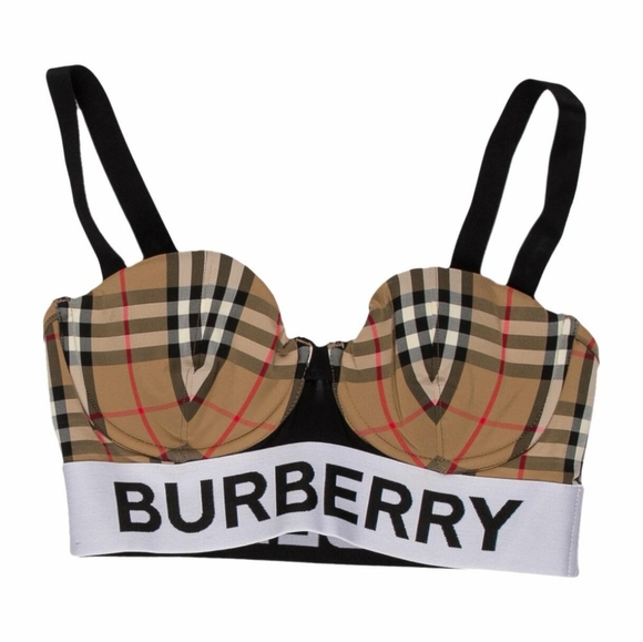 Burberry | Tops | Burberry Check Plaid Bikini Top Logo Bra | Poshmark